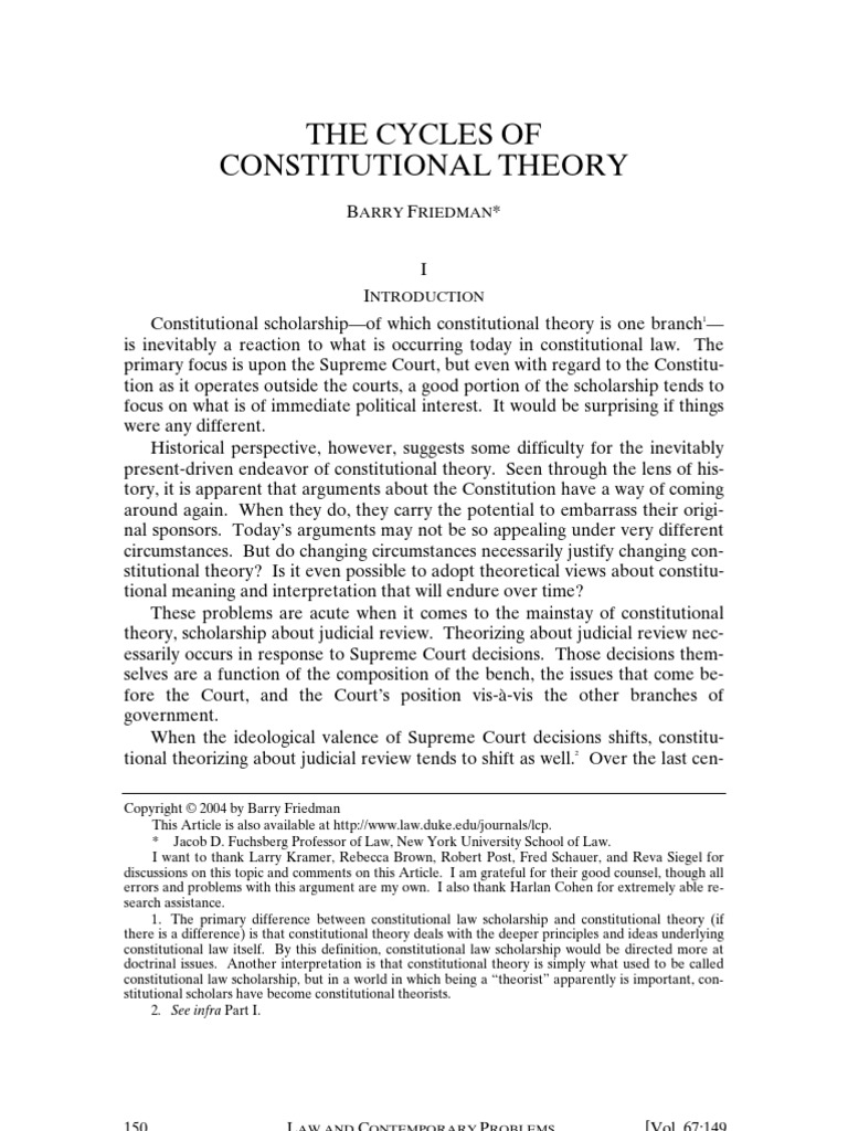 The Cycles of Constitutional Theory | PDF