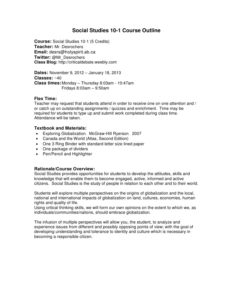 Social Studies 10-1 Course Outline | PDF | Test (Assessment) | Multiple ...