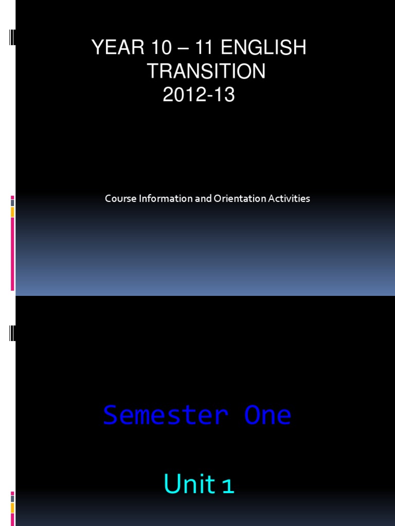 Year 11 English Course Overview 2013 | PDF | English Language ...