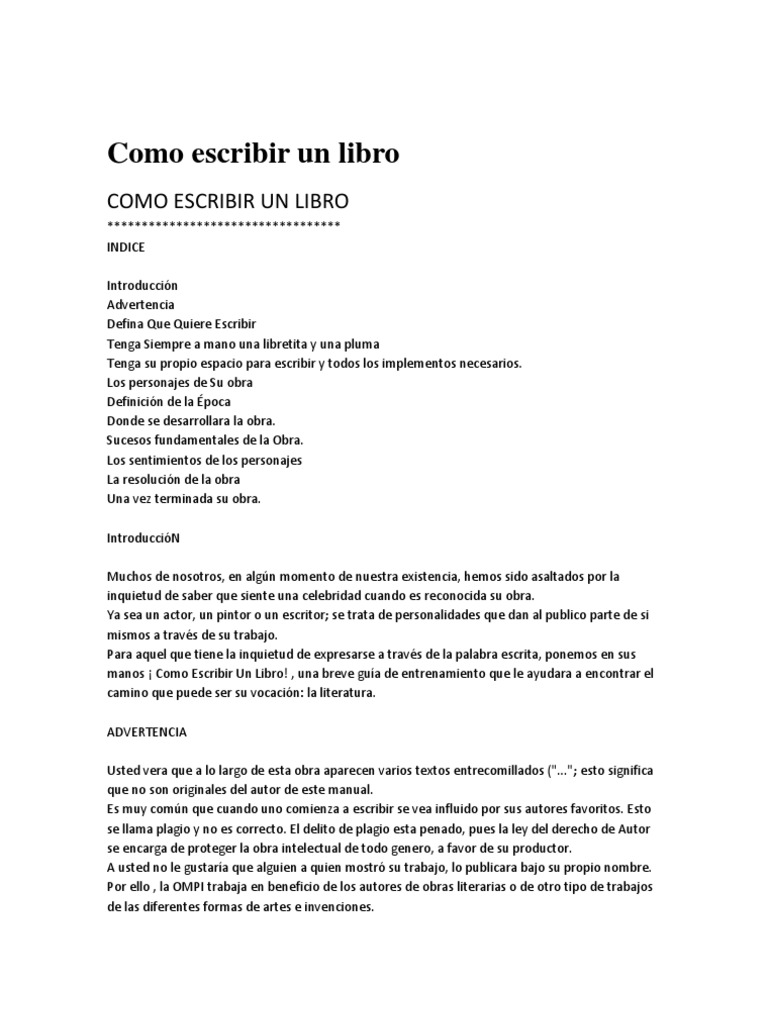 Como Escribir Un Libro | PDF | Cuentos | Novelas