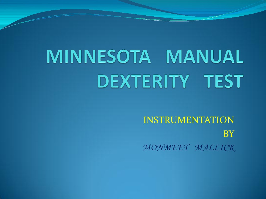 Minnesota Manual Dexterity Test Guide | PDF | Psychology ...