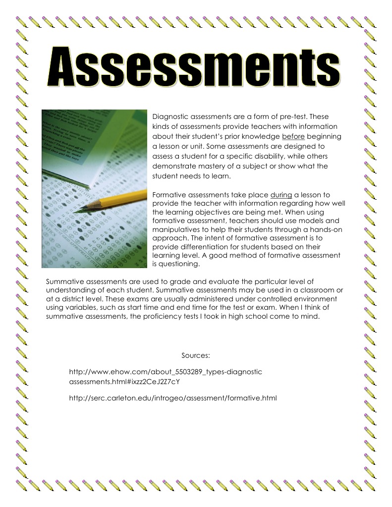 Diagnostic Formative Summative Assessments | PDF