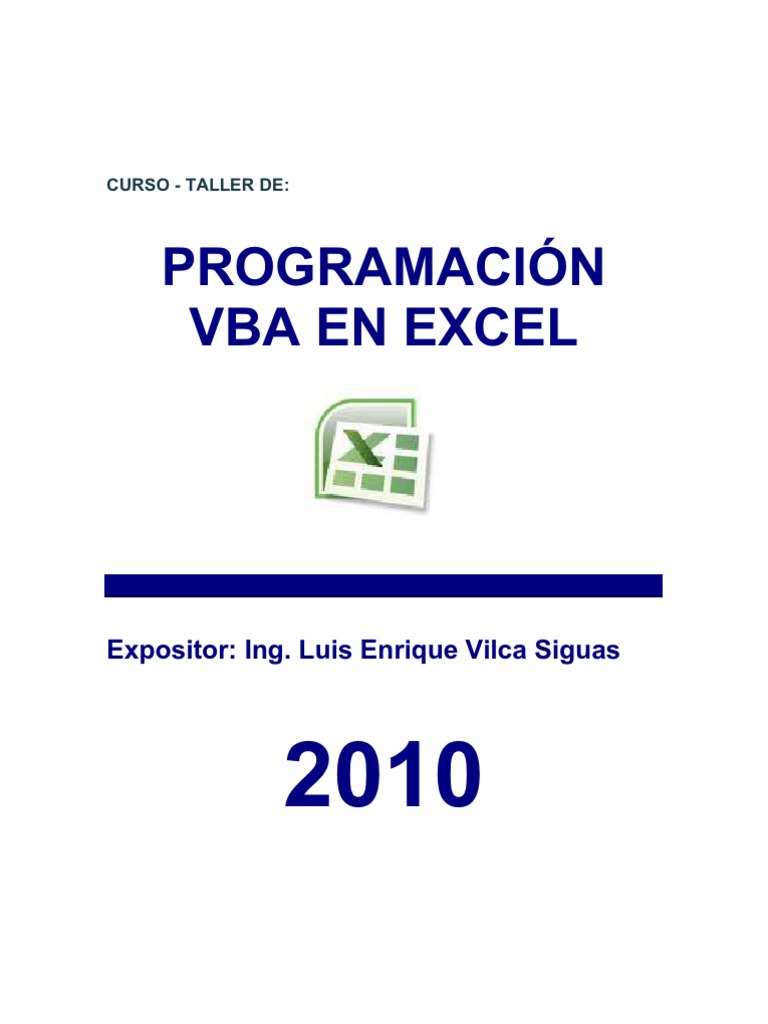 Manual de Vba para Excel | PDF | Objeto (informática) | Microsoft Excel