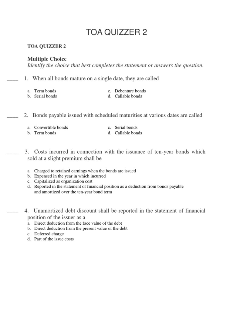 Toa 2 | PDF | Treasury Stock | Bonds (Finance)