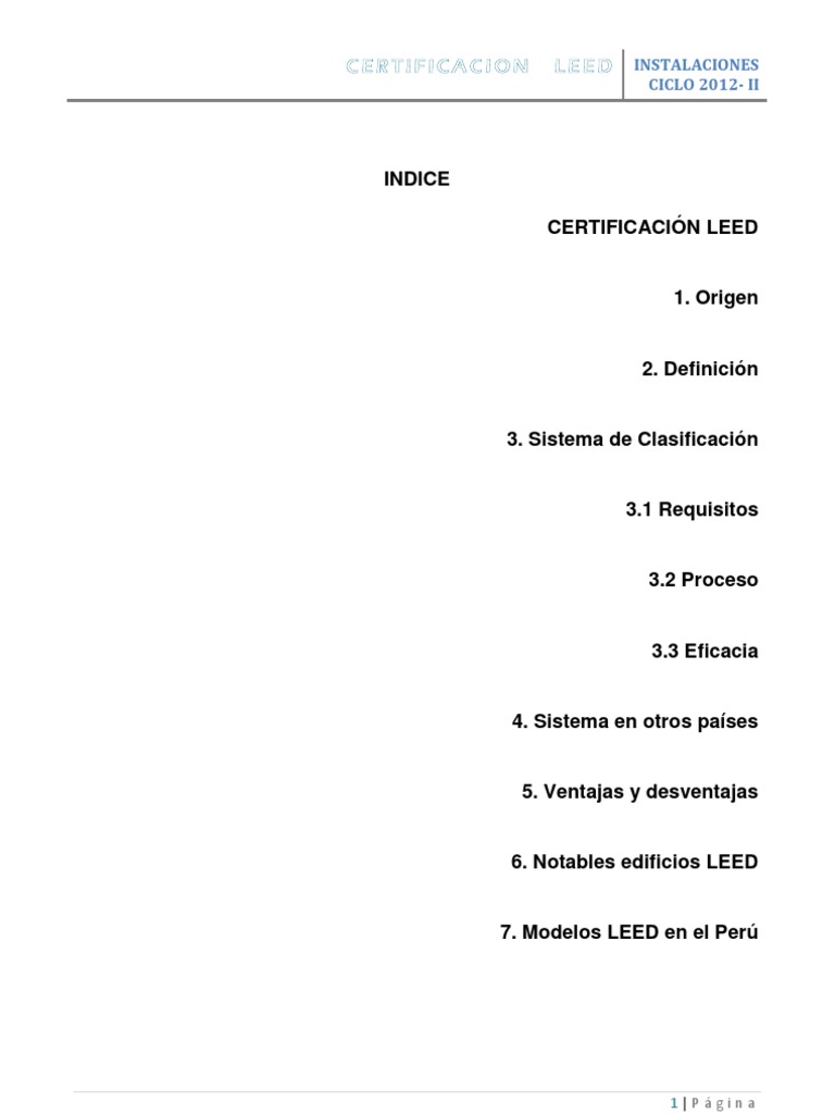 Requisitos y Proceso de Certificación LEED | PDF | Liderazgo en Energía ...