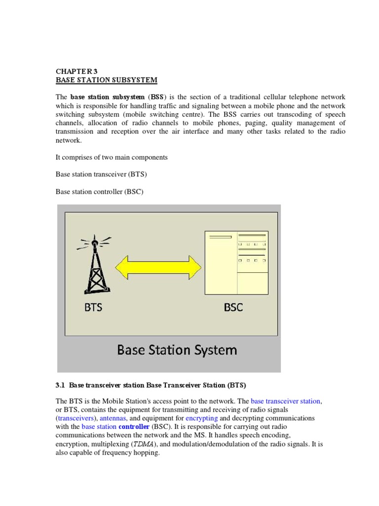 Overview of Base Station Subsystem (BSS) | PDF