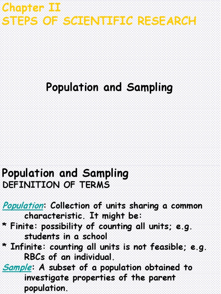 Population and Sampling in Health Research | PDF | Statistical ...