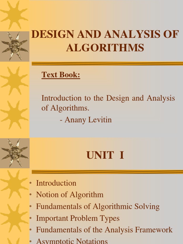 Design And Analysis Of Algorithms Text Book Pdf Time Complexity Algorithms