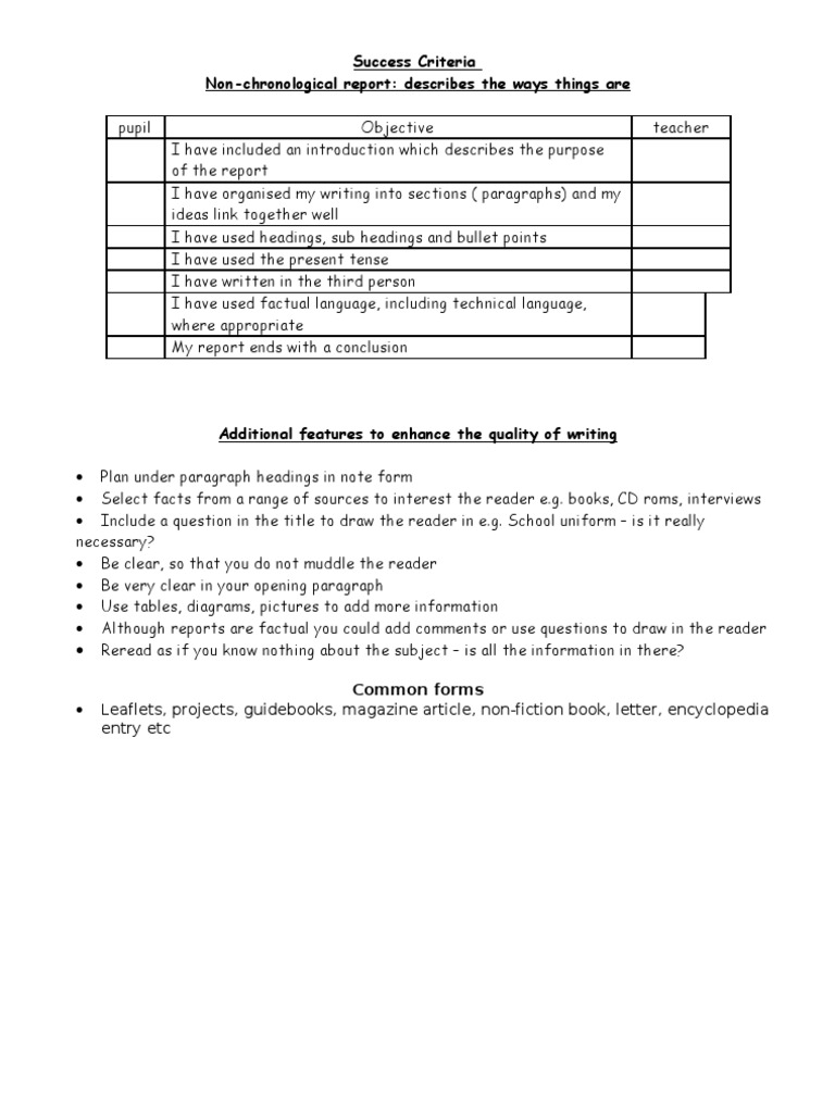 Writing Success Criteria Overview | PDF | Argument | Verb