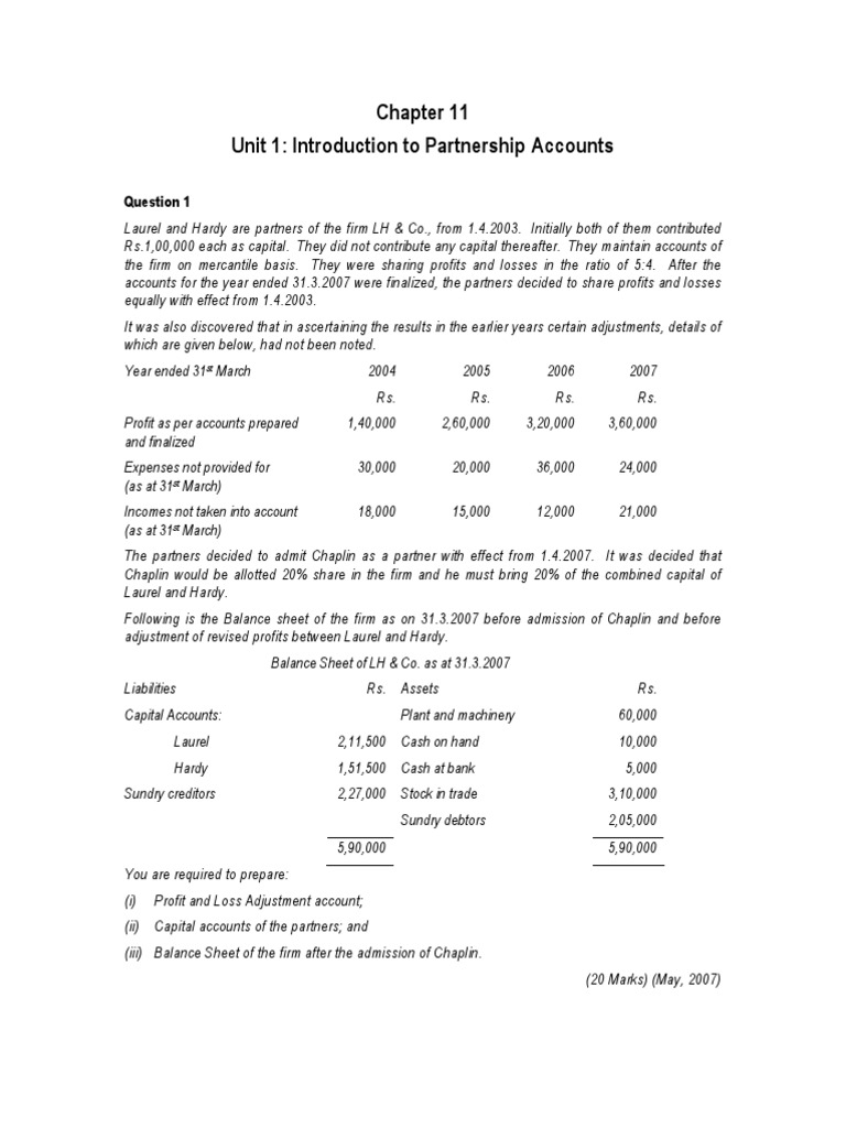 Introduction To Partnership Accounts | Goodwill (Accounting) | Balance ...