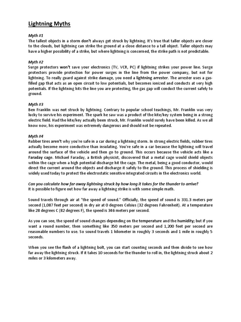 Lightning Myths | PDF