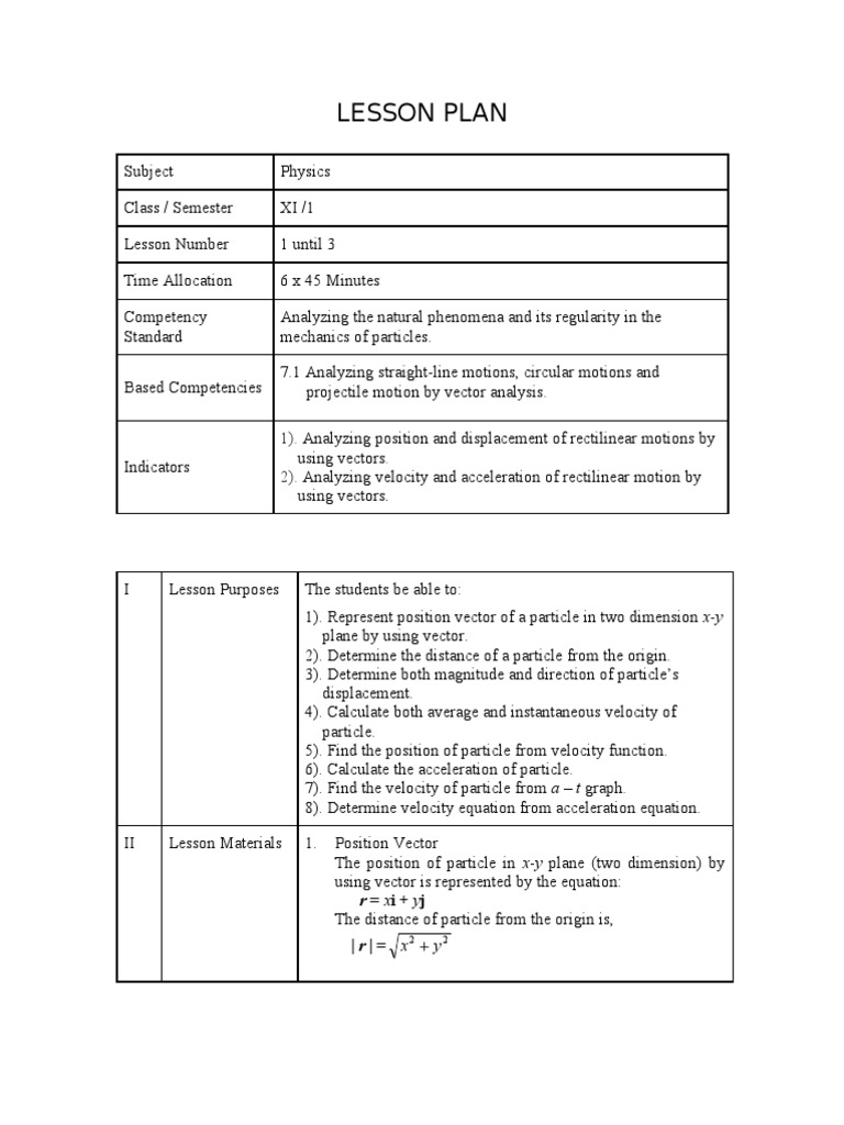Analyzing straight-line motions and projectile motion using vectors ...