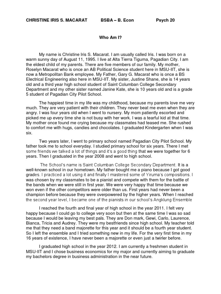 Who Am I (Autobiography) | PDF | Secondary School | Schools