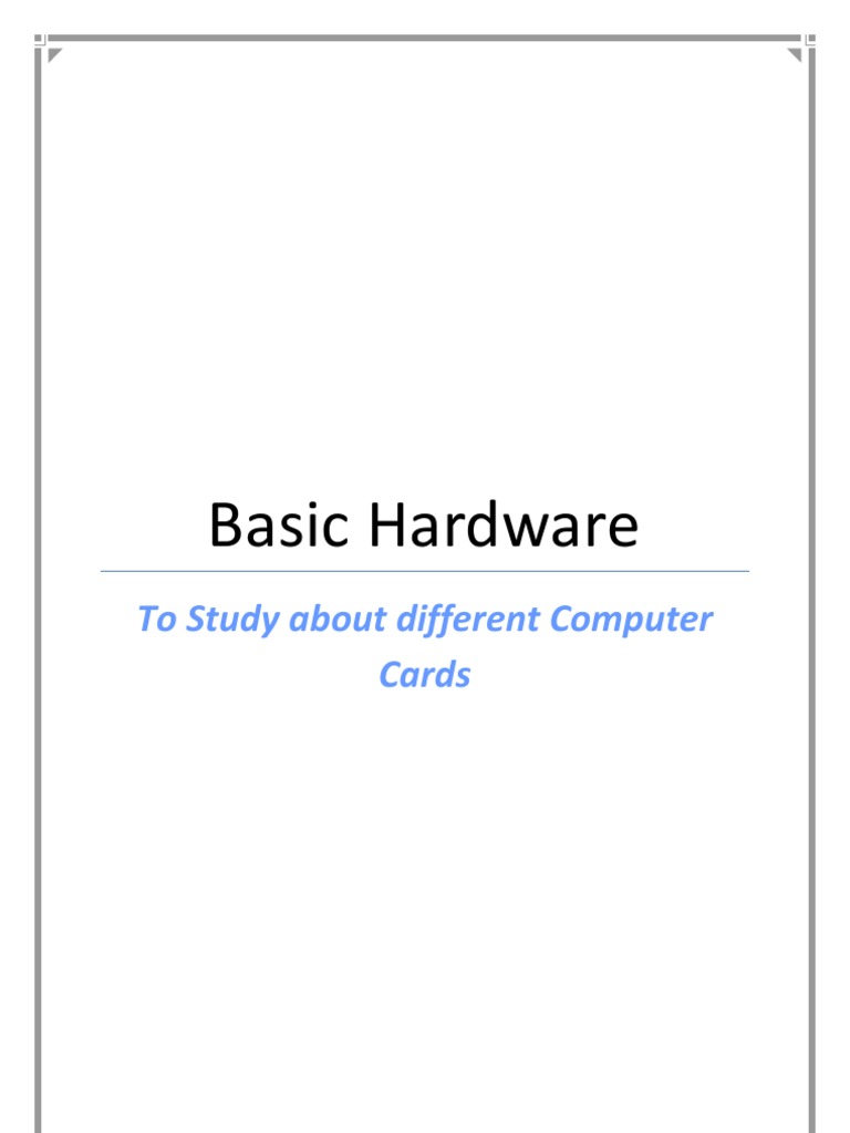To Study About Different Computer Cards | PDF | Computer Hardware ...
