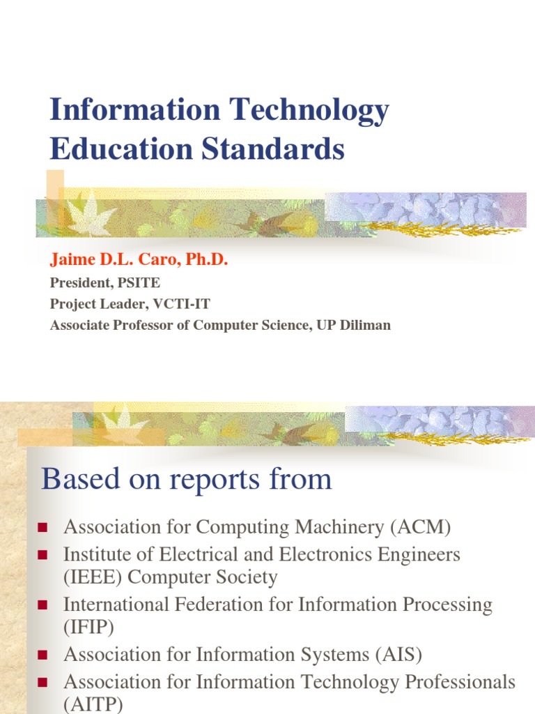 IT Education Standards and Guidelines | PDF | Computer Science | Curriculum