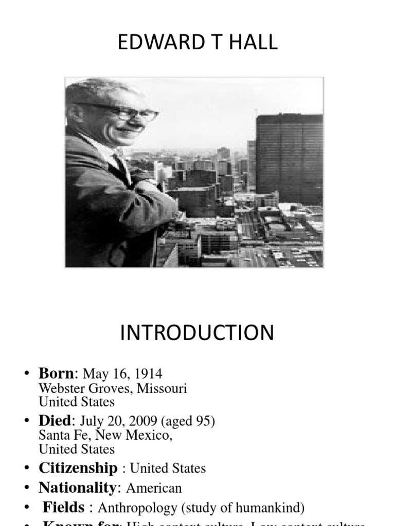 Edward t Hall | Action (Philosophy) | Behavioural Sciences