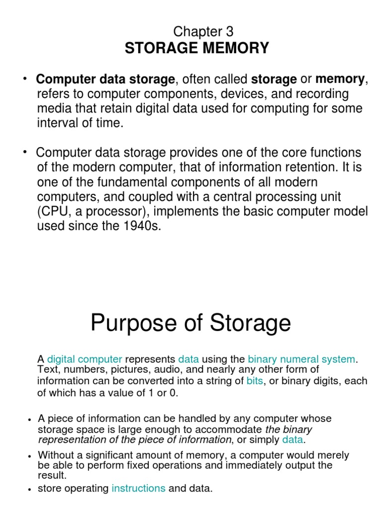 E5164 Chapter-3-memory-Storage | PDF | Computer Data Storage | Compact Disc