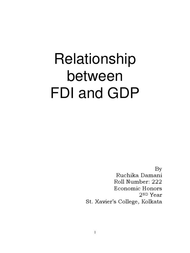 Relationship Between FDI and GDP | PDF | Foreign Direct Investment ...