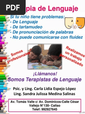 Carteles De Terapia Del Habla Módulo De Terapia De Lenguaje Y