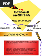 Project On Consumer Awareness Acknowledgement | PDF | Consumer ...