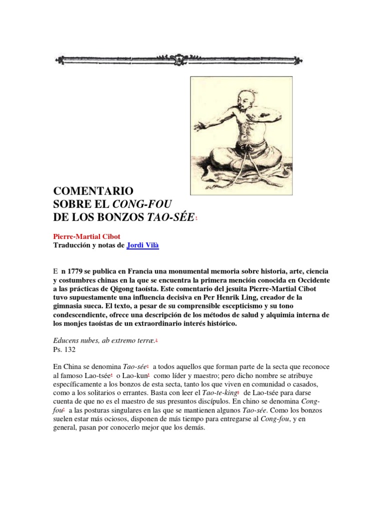 Prácticas de Qigong taoísta en el Cong-fou de los bonzos | PDF | Laozi ...