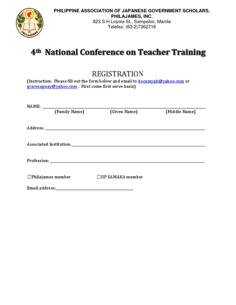 NTTC Reg Form | PDF