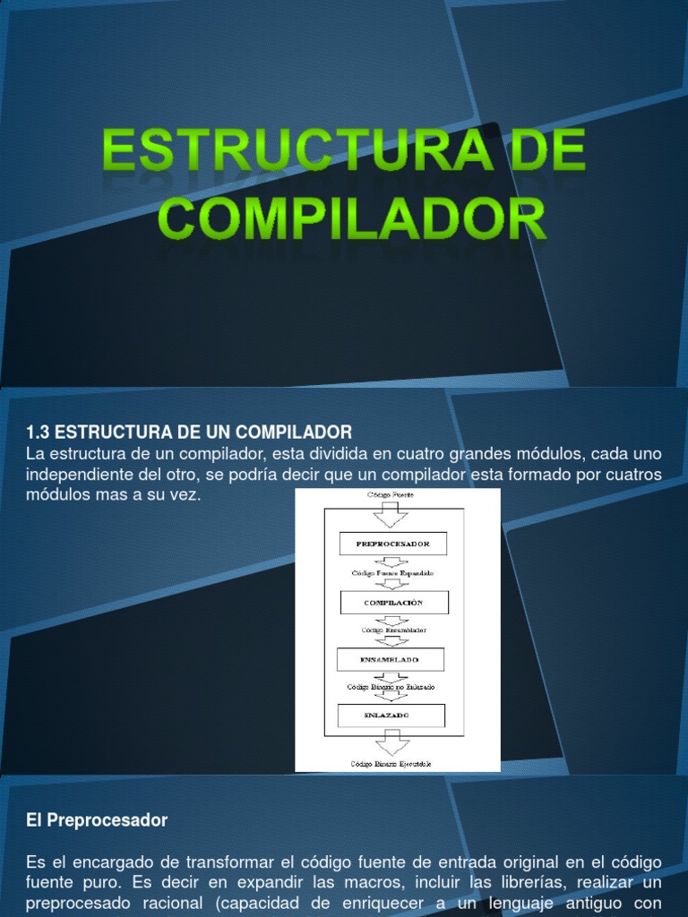 Estructura de Compilador | Compilador | Lenguaje ensamblador