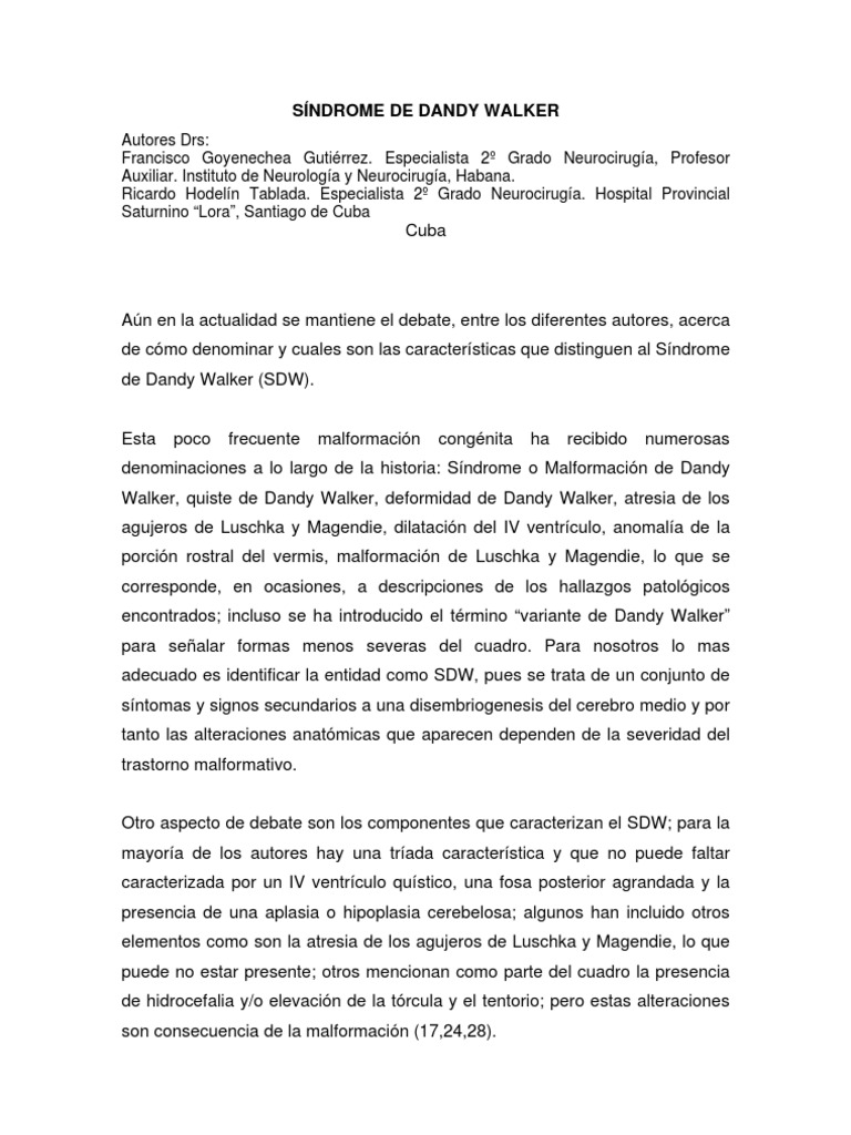 Sindrome de Dandy Walker | PDF | Cerebelo | Ct Scan