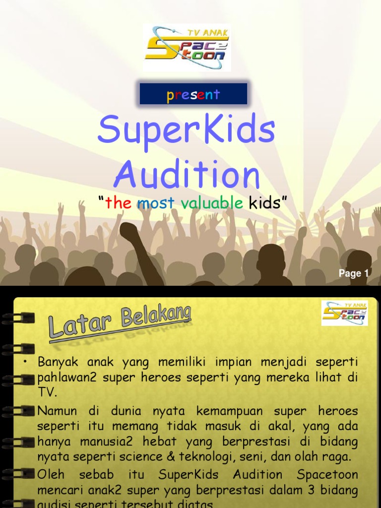 Stoon SuperKids Audition | PDF