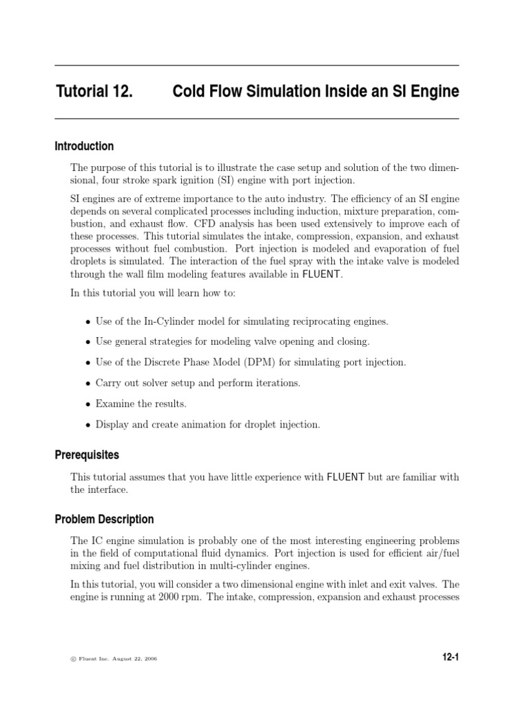 In - Cylinder-Cold Flow Simulation Inside An SI Engine-Fluent-2006 ...