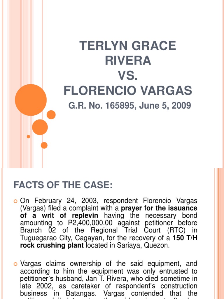 Terlyn Grace Rivera vs. Florencio Vargas | PDF | Judiciaries | Civil ...