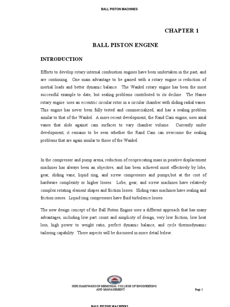 The Ball Piston Engine | PDF | Internal Combustion Engine | Gas Compressor