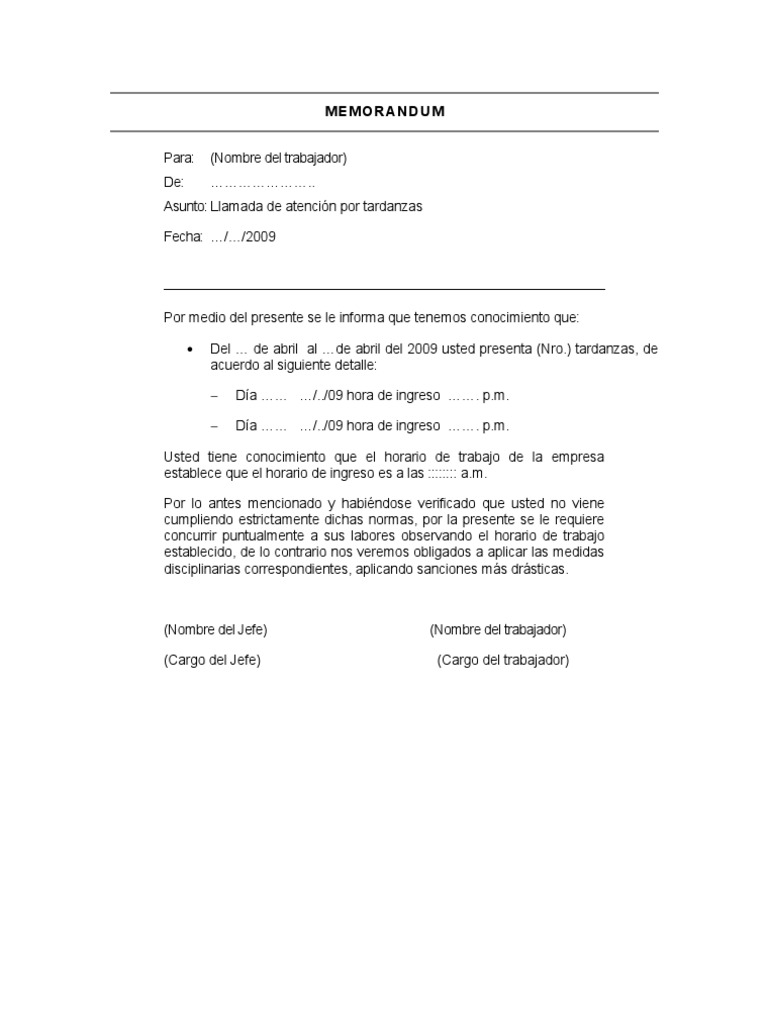 Memorandum Modelo