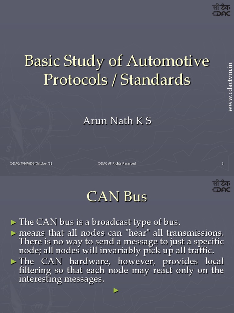 Basic Study of Automotive Protocols / Standards: Arun Nath K S | PDF ...
