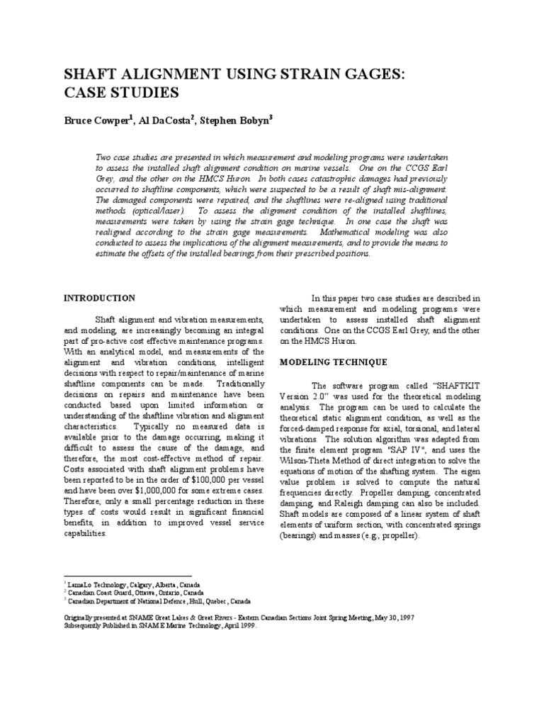 Strain Gauge Method in Shaft Alignment | PDF | Bearing (Mechanical ...