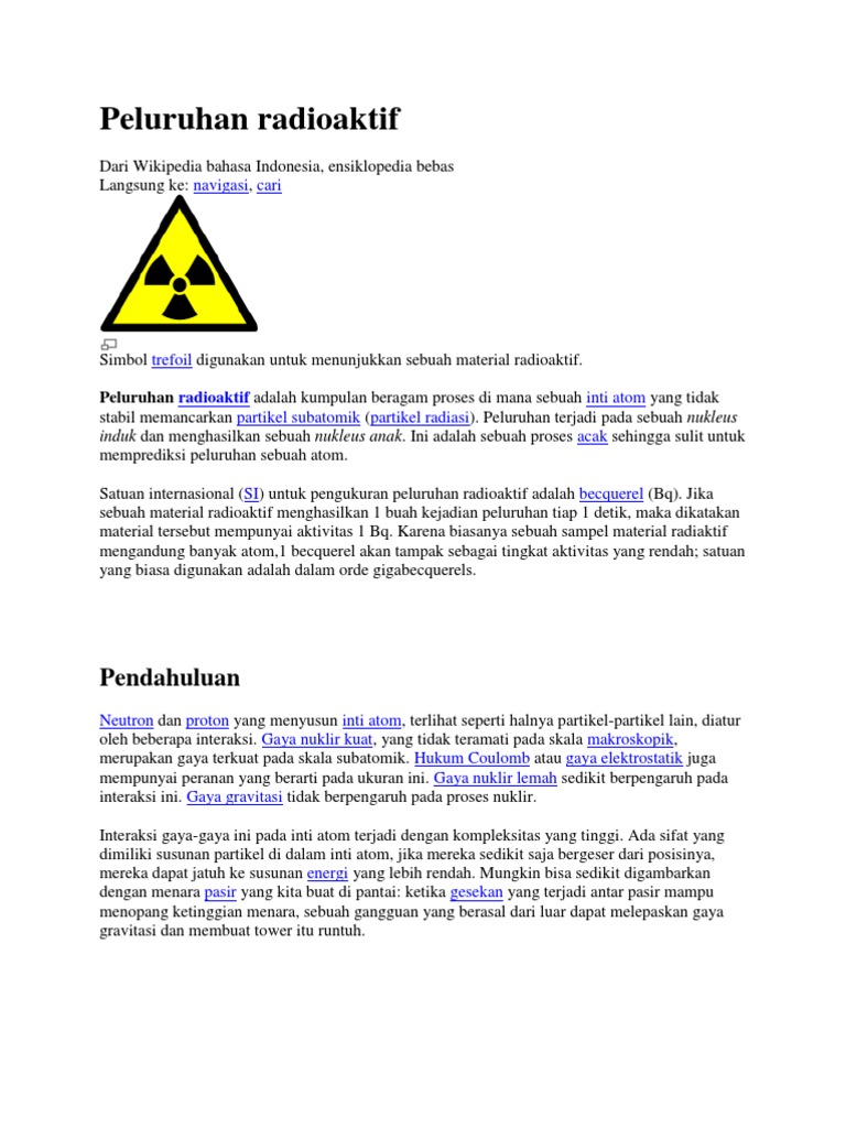 Peluruhan Radioaktif | PDF
