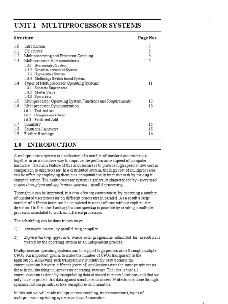 Unit-3 2 Multiprocessor Systems | Download Free PDF | Cpu Cache | Parallel Computing