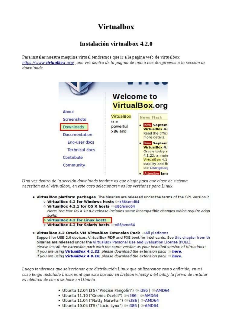 Manual Virtualbox | PDF | Red de computadoras | Arquitectura de Computadores