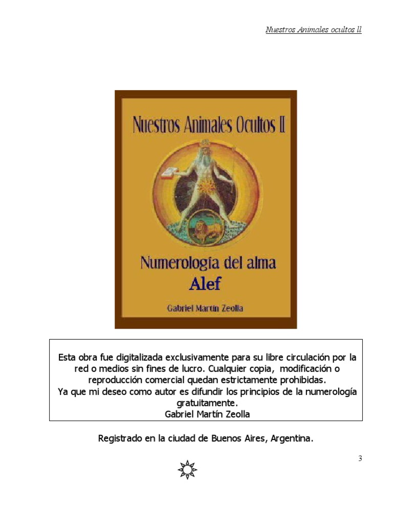 Numerologia Medica Nuestros Animales Ocultos II | PDF | Alfabeto ...