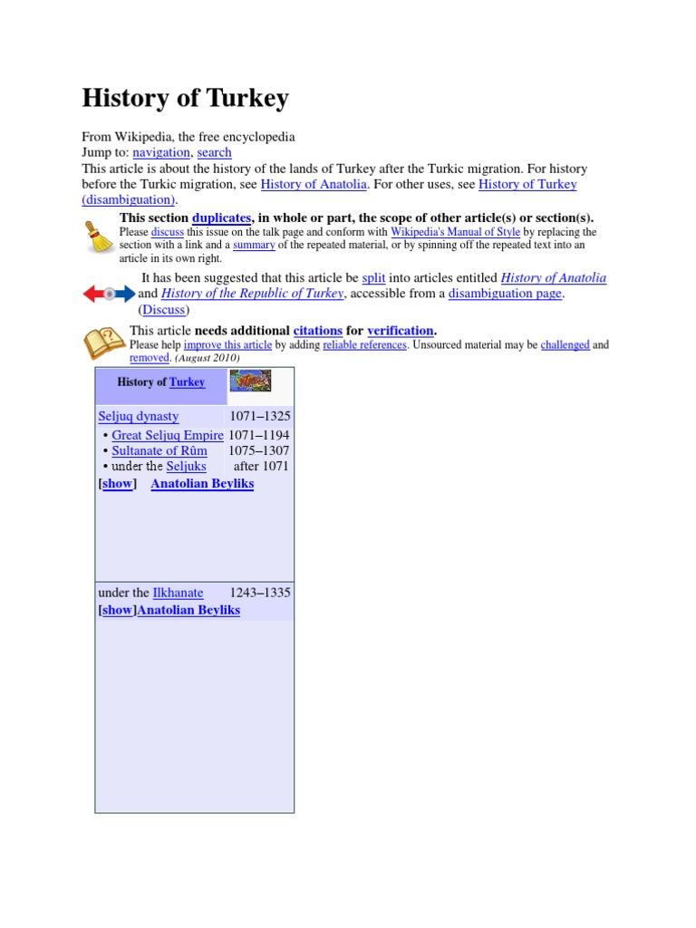 History of Turkey from Seljuks to Republic | PDF | Anatolia | Turkey