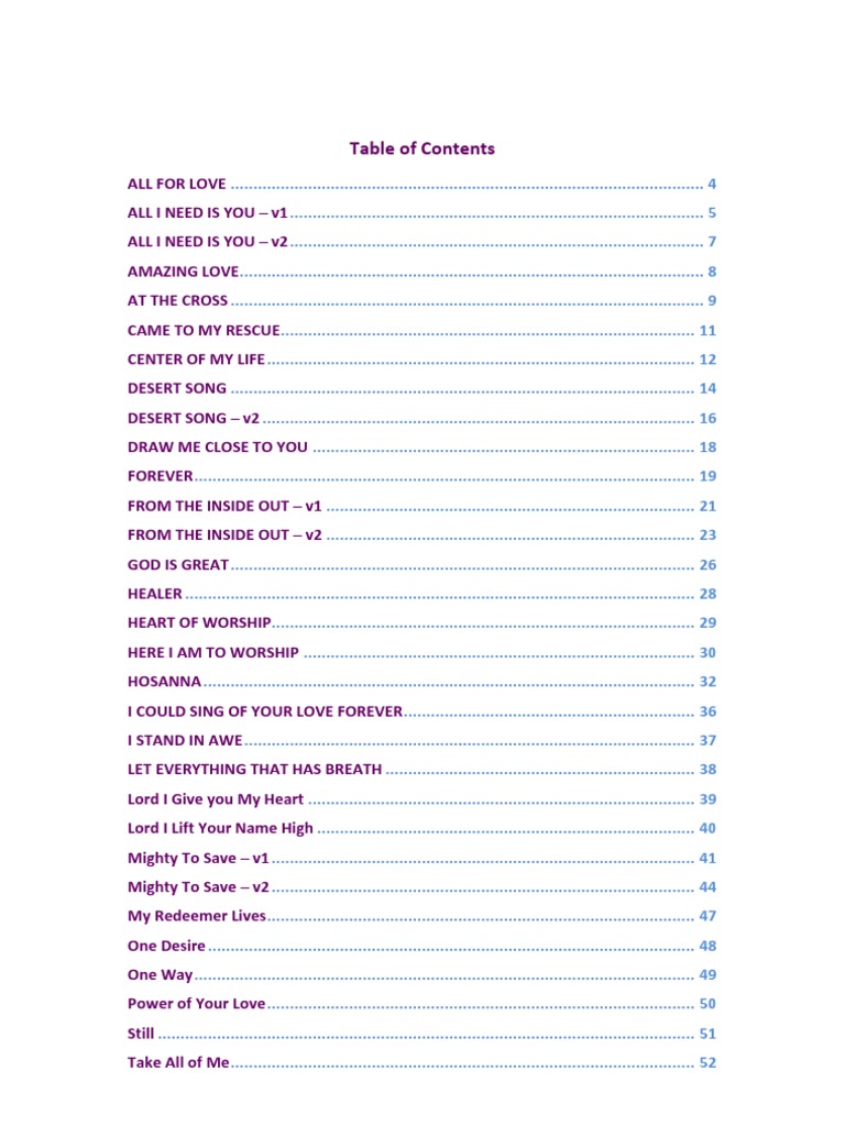 Christian Songbook and Chords Guide | PDF | Song Structure | Heaven