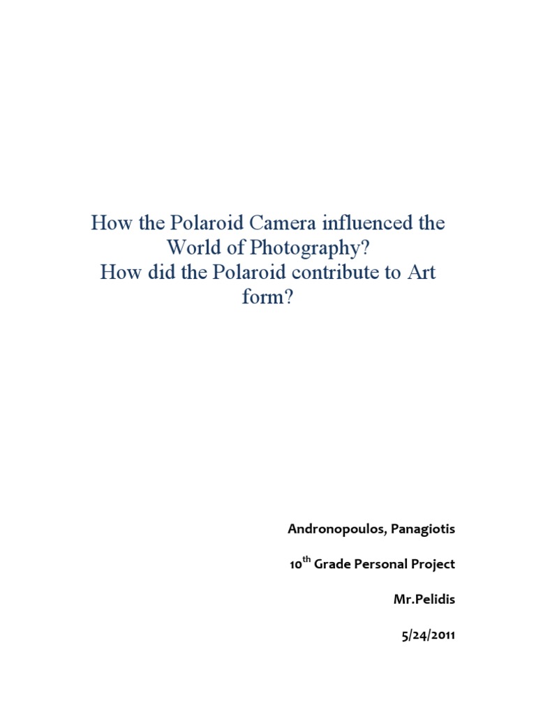 How The Polaroid Camera Influenced The World of Photography | PDF ...