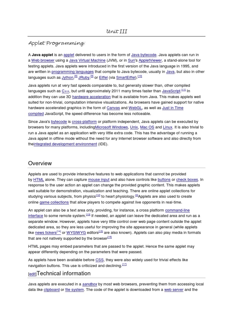 An In Depth Overview Of Java Applet Programming Features Advantages Disadvantages And 