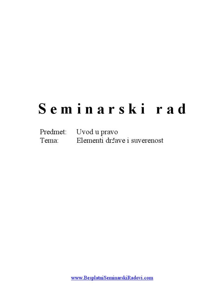 Elementi Drzave I Suverenost | PDF