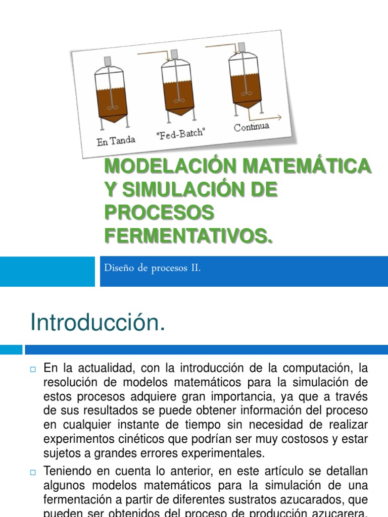 Modelación Matemática y Simulación de Procesos Fermentativos | PDF | Crecimiento celular | Calor