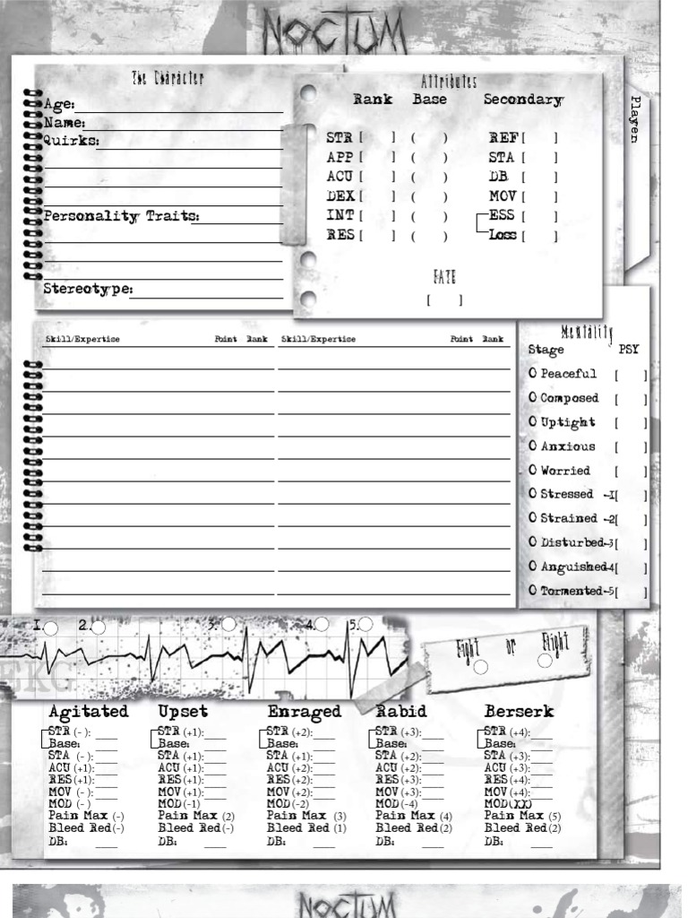 RPG Character Sheet Template | PDF | Injury | Diseases And Disorders