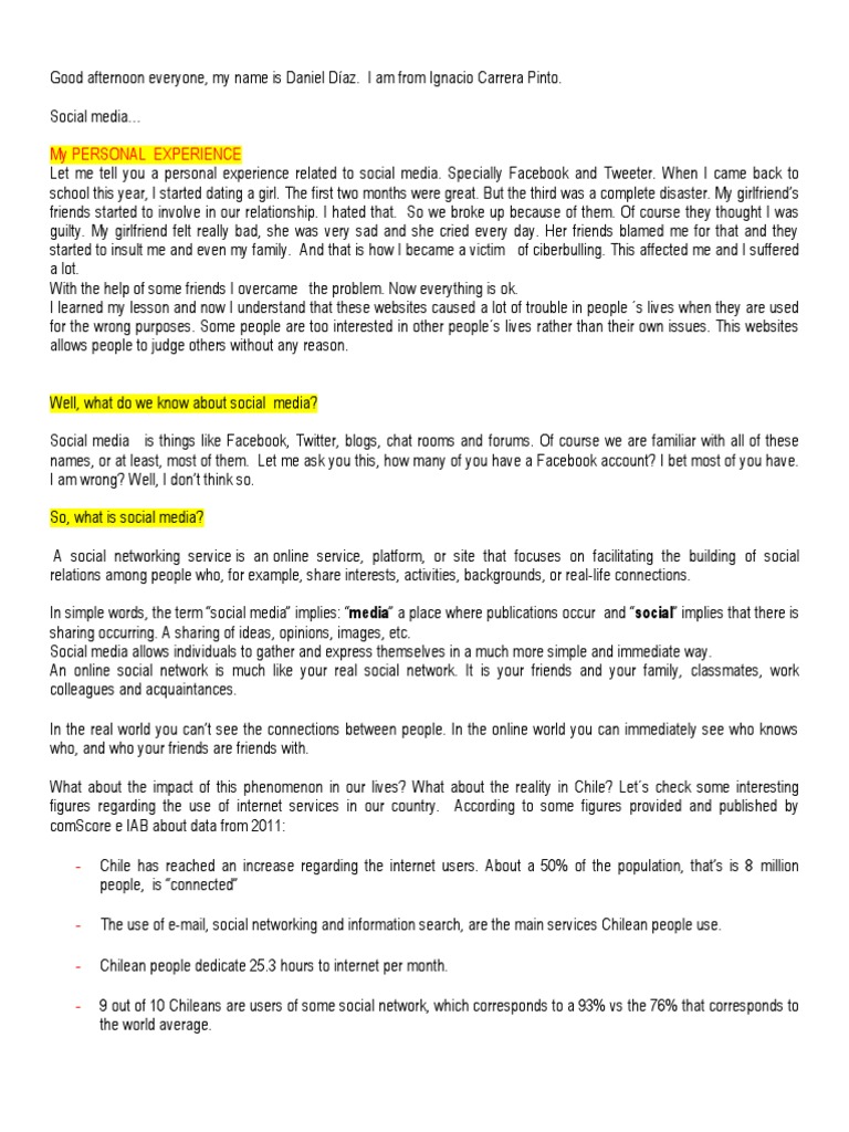 Social Media Speech | Download Free PDF | Social Networking Service ...