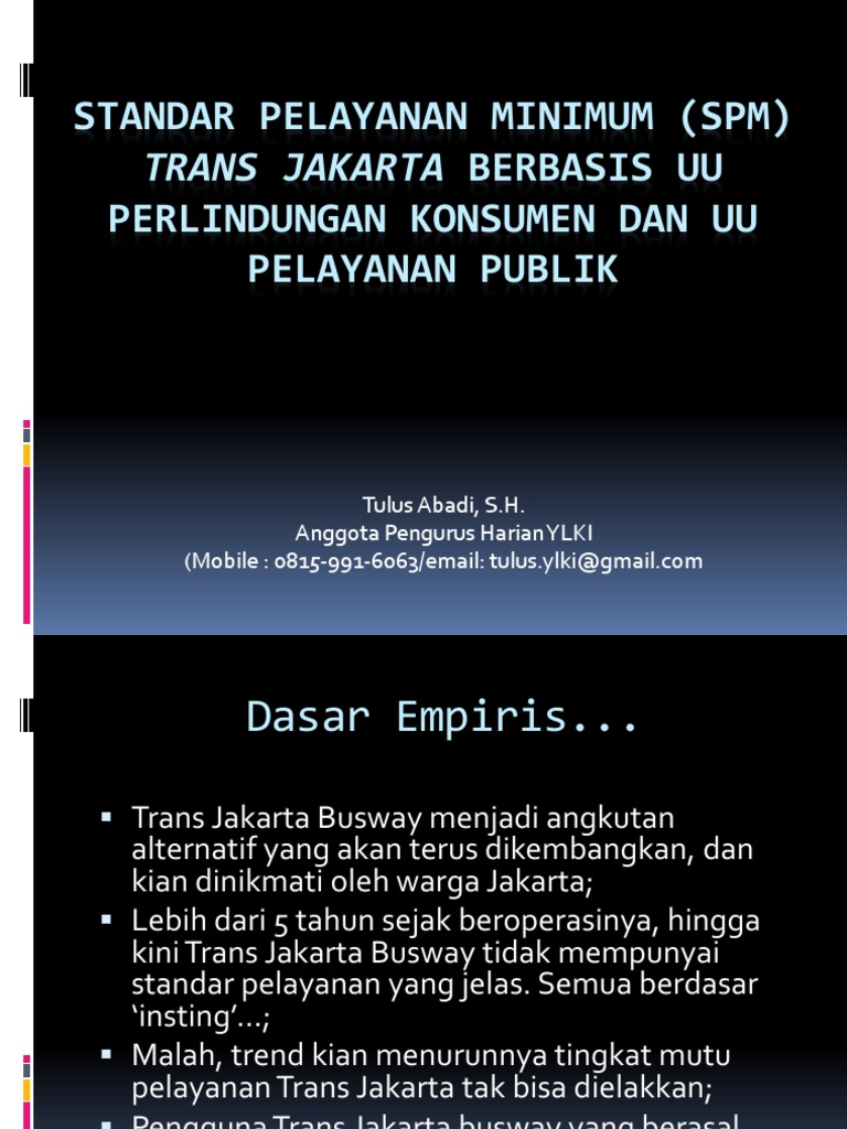 SPM Trans Jakarta | PDF | Pengelolaan Keuangan & Uang | Ilmu Sosial