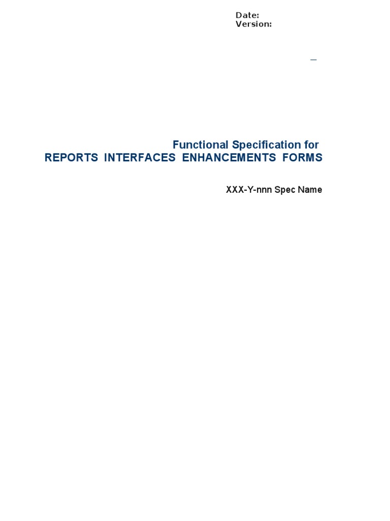Functional Specification For Reports Interfaces Enhancements Forms | PDF