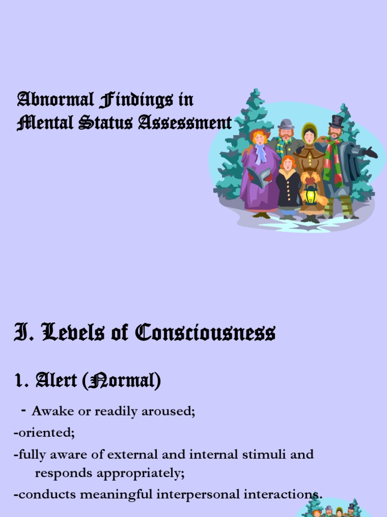 Abnormal Findings in Mental Status Assessment | PDF | Aphasia | Coma